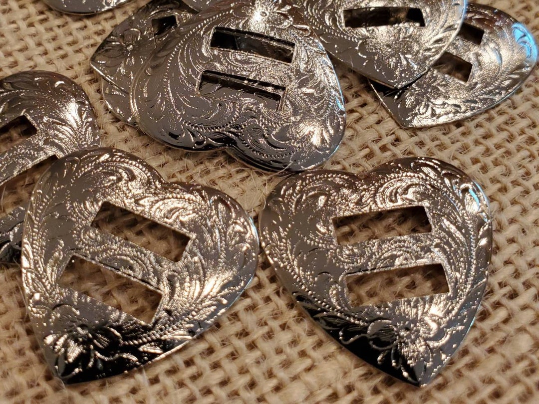 Small Heart Concho With Horizontal Slots (6 Pieces) - Etsy