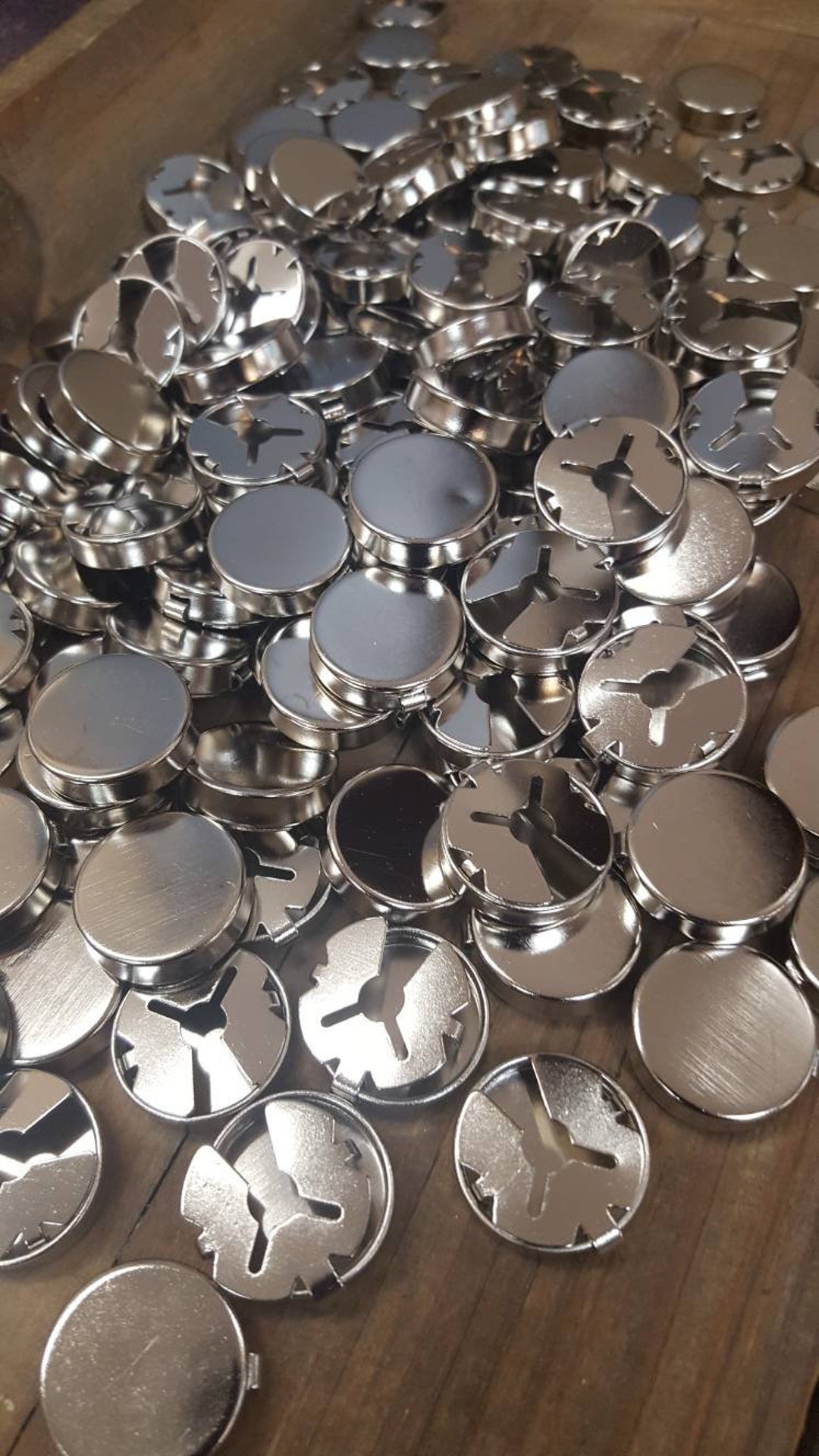 20mm Silver Tone Button Covers. (12 Pieces) - Etsy
