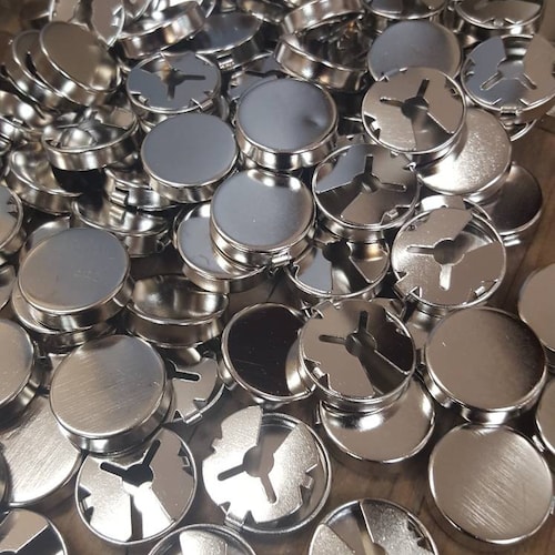 18mm Brass Button Cover Silver Tone Findings 12 Pieces | Etsy
