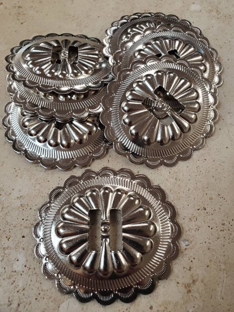 Extra Large Oval Scalloped 3x2.5 Conchos 4 Pieces | Etsy