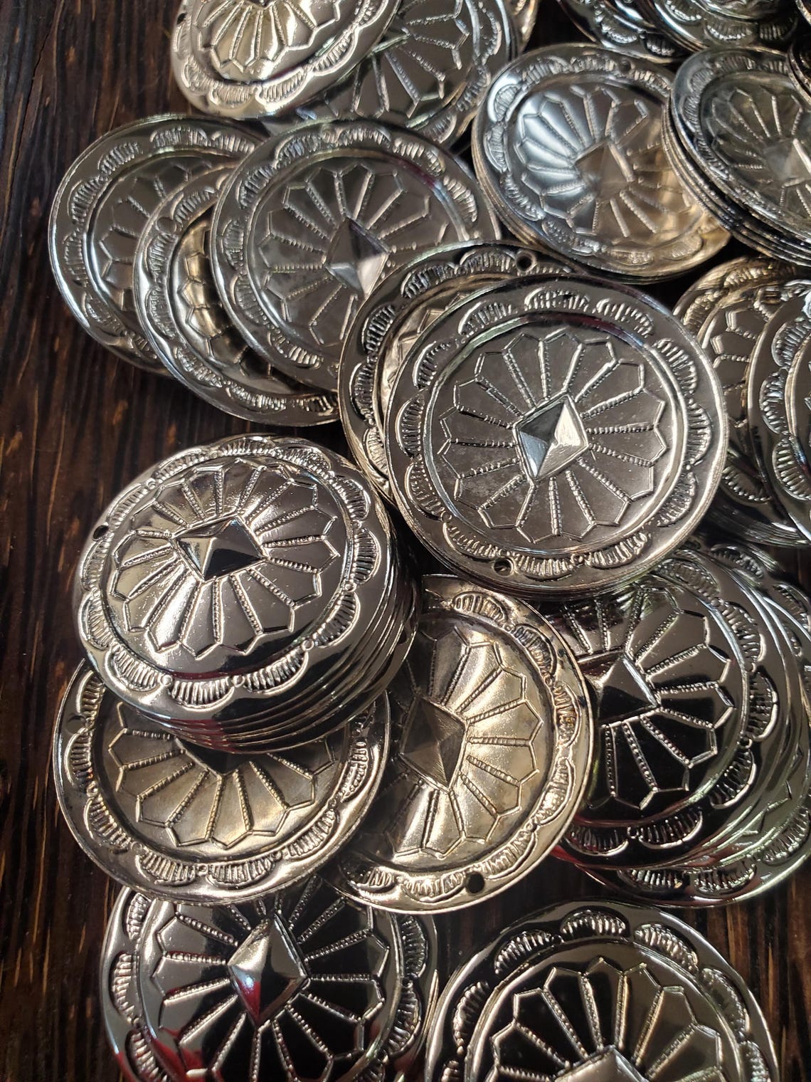 Silver Tone Southwestern Concho Charm (10 Pieces) - Etsy