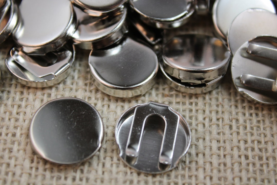 17mm Silver Tone Slide Over Button Cover Findings (12 Pieces) - Etsy