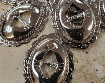 Gold Tone Small Etched Southwestern Oval Conchos 6 Pieces | Etsy