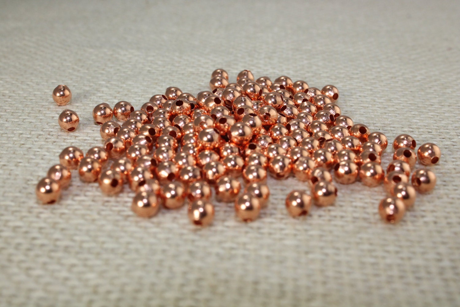 Genuine Copper 3mm Round Beads 100 Pieces - Etsy