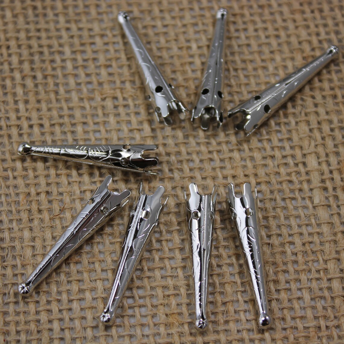 32mm Engraved Silver Bolo Tips 10 Pieces - Etsy