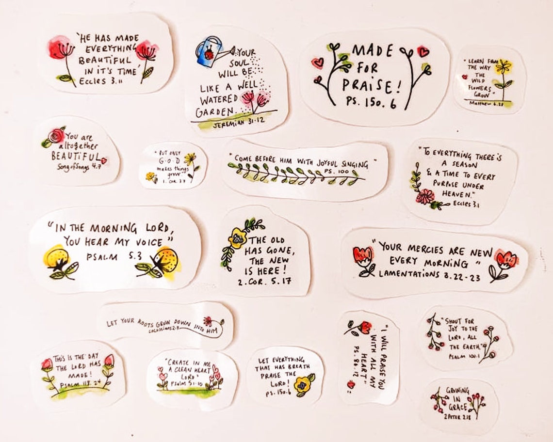 Bible Verse Sticker Pack Bible Journaling Stickers Growing | Etsy