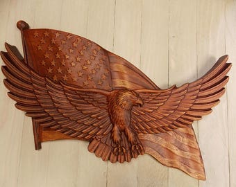 Eagle wood carving | Etsy