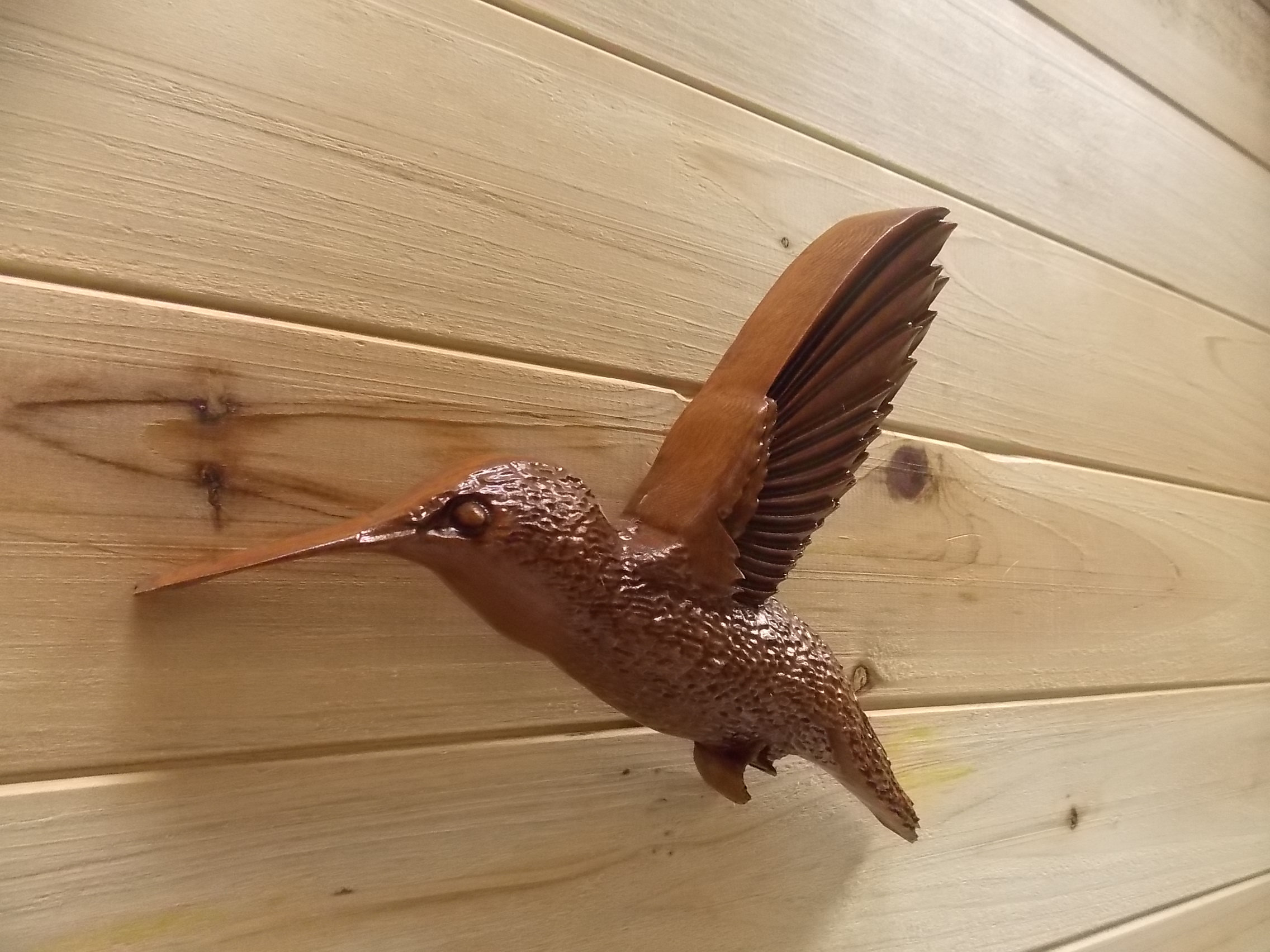 Sculpture Art & Collectibles petite wooden hummingbird Exquisitely ...