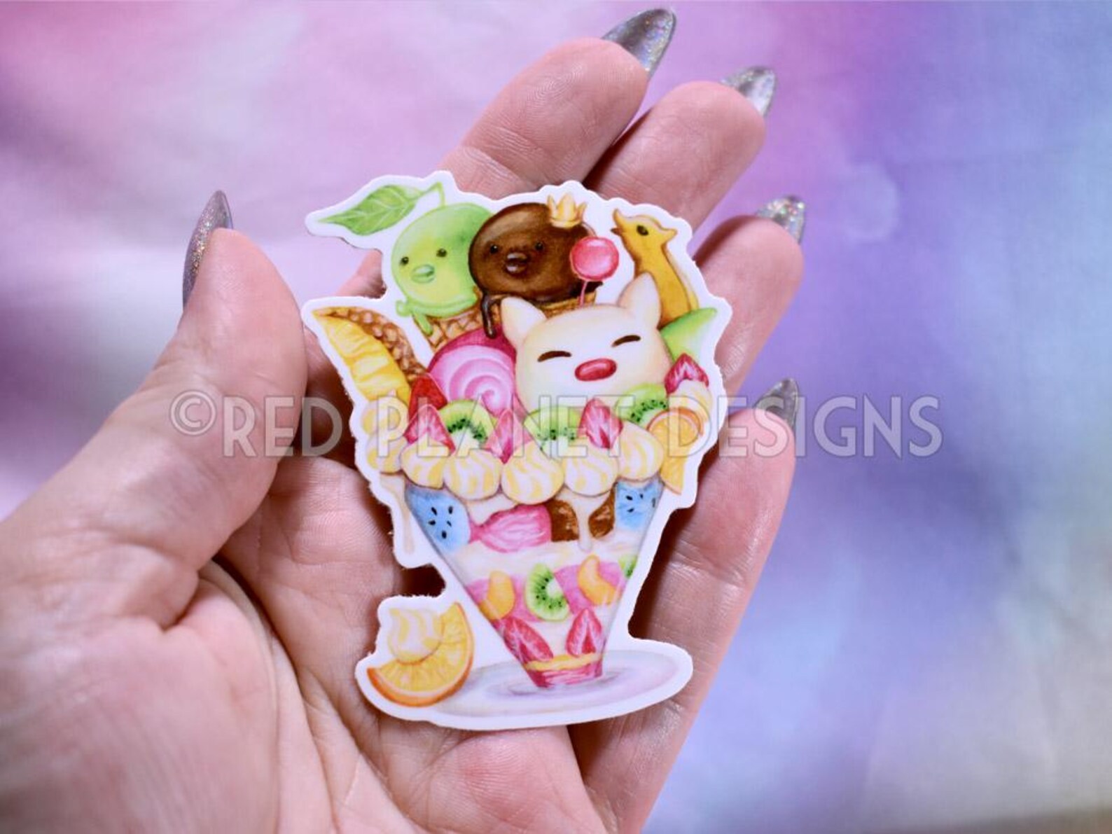 Wondrous Parfait Sticker FFXIV Sticker Moogle Cute Video Game Food ...