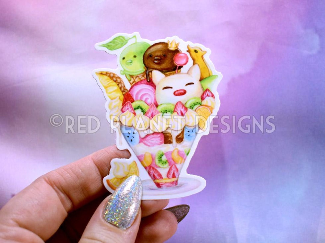 Wondrous Parfait Sticker FFXIV Sticker Moogle Cute Video Game Food ...