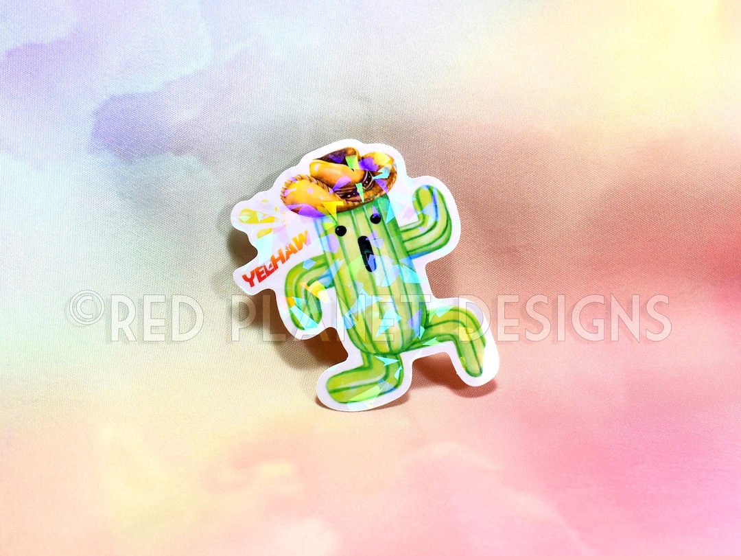 Yeehaw Cactuar Sticker - FFXIV Sticker - Cactuar - Wild West Art ...