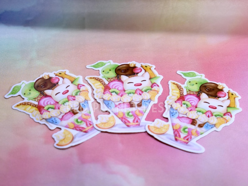 Wondrous Parfait Sticker FFXIV Sticker Moogle Cute Video Game Food ...