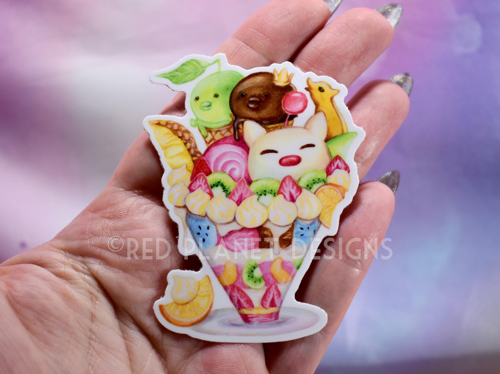 Wondrous Parfait Sticker FFXIV Sticker Moogle Cute Video Game Food ...