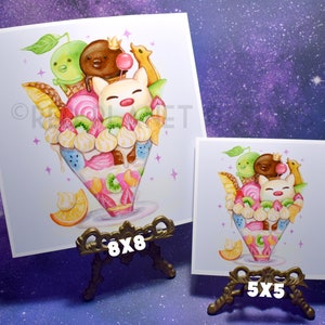 Love Moogle - 8x8 Art Print - FFXIV Art - Mog Valentione's Day - Final ...