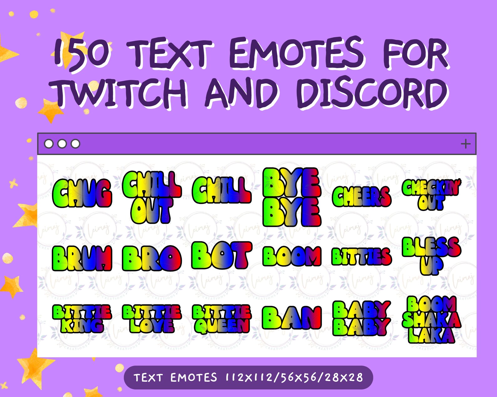 150 Twitch Text Emote Pack, Text Emote Bundle, Streamer Graphics ...