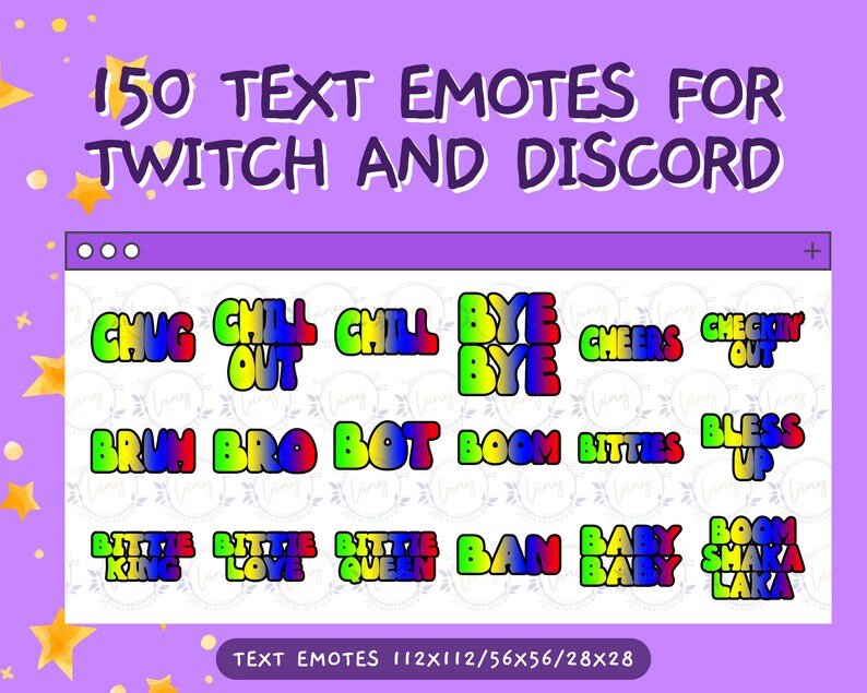 150 Twitch Text Emote Pack, Text Emote Bundle, Streamer Graphics ...