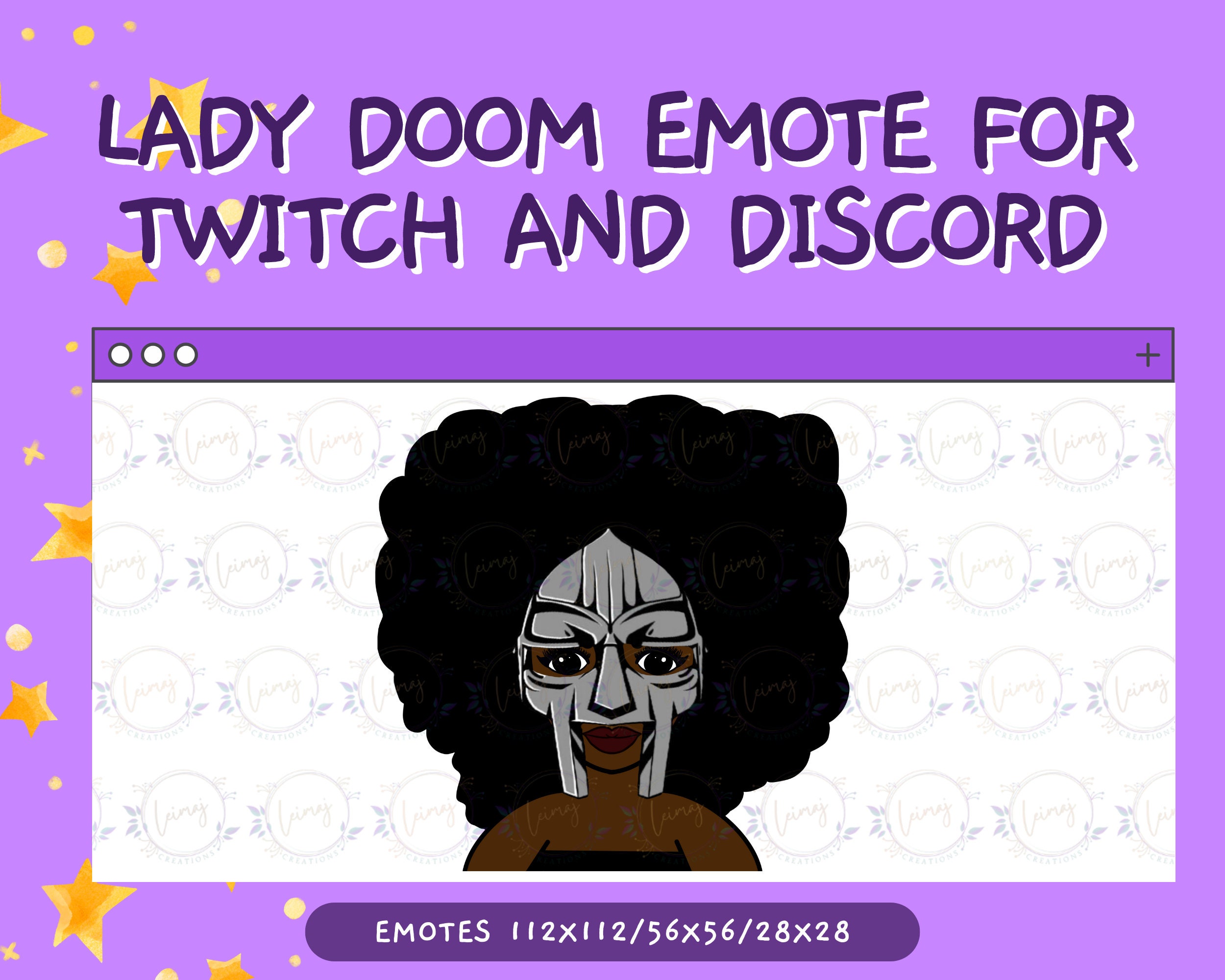 Twitch Emote Lady Doom Streaming Emote Twitch Graphics - Etsy