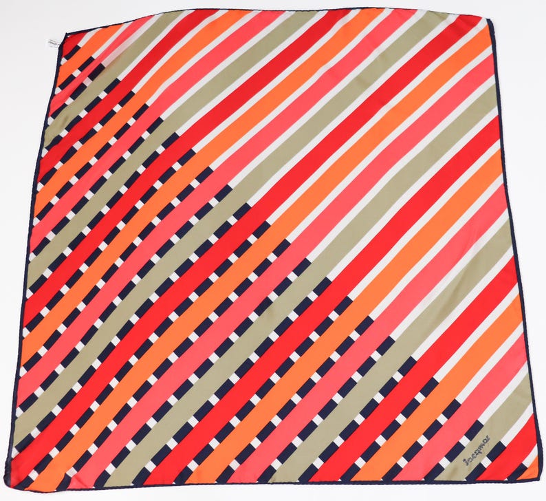 Jacqmar Silk Scarf - Diagonal Striped - Multicolours - Etsy