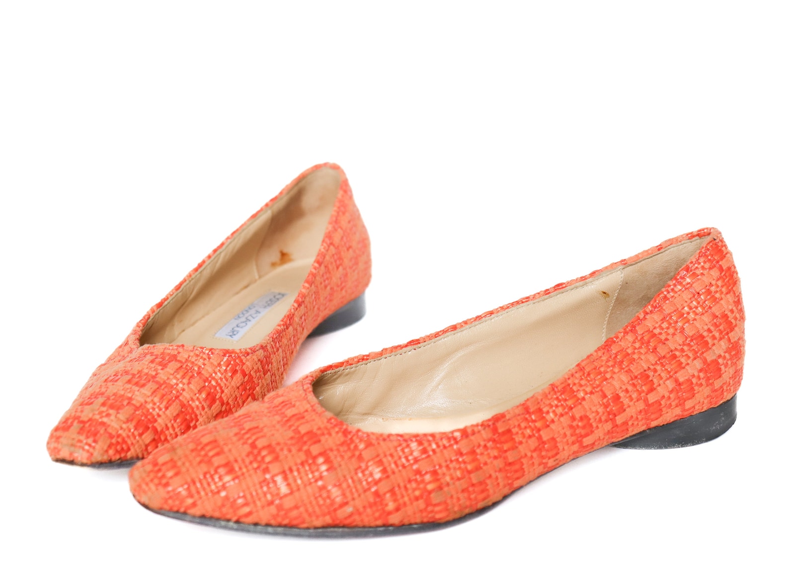 Joseph Azagury Raffia Flat Pumps - Orange - 36 / / UK 3 - Etsy