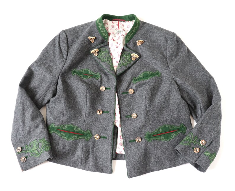 Gossi Vintage Tirol Trachten Jacket Grey Wool M / UK 12 - Etsy