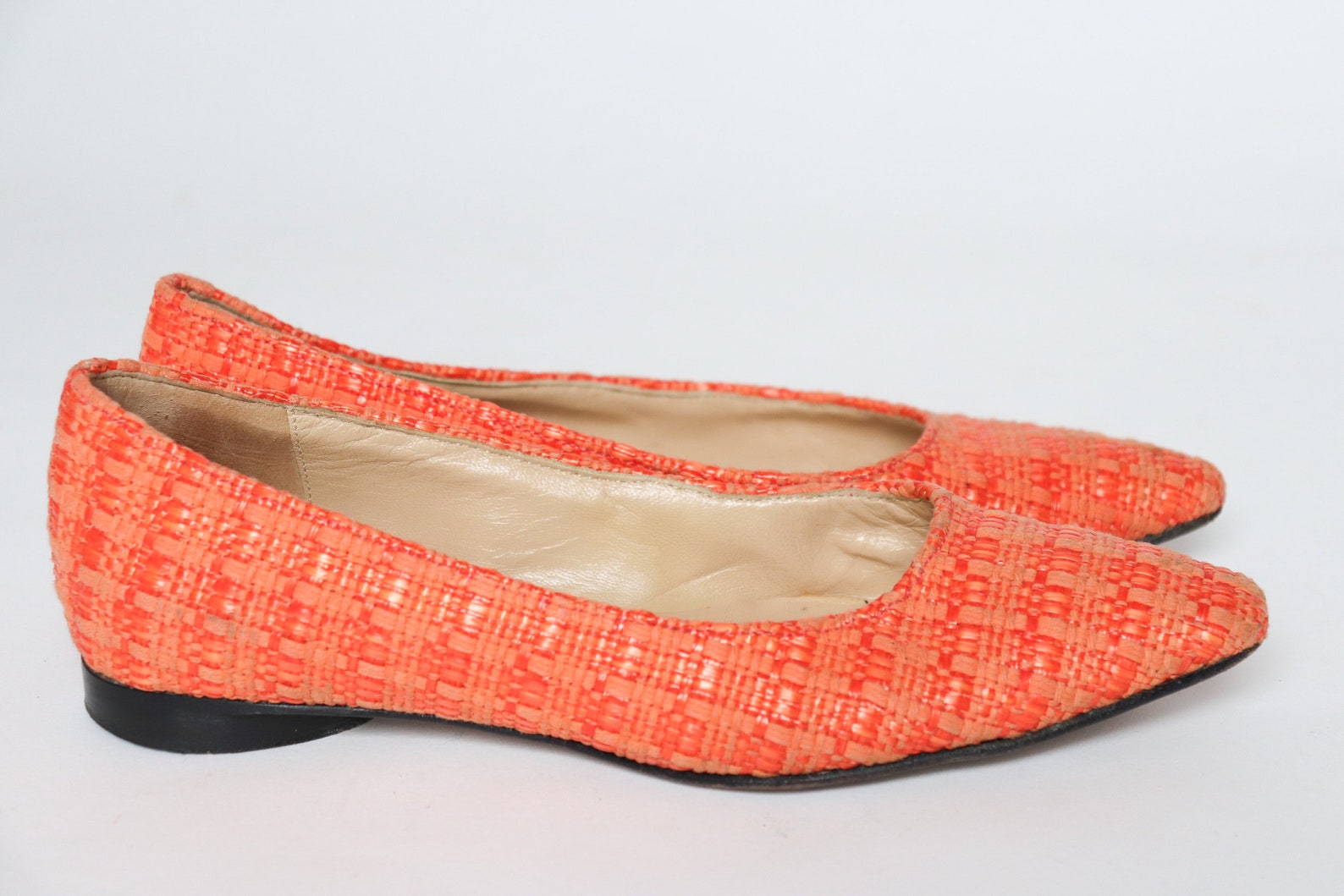 Joseph Azagury Raffia Flat Pumps - Orange - 36 / / UK 3 - Etsy