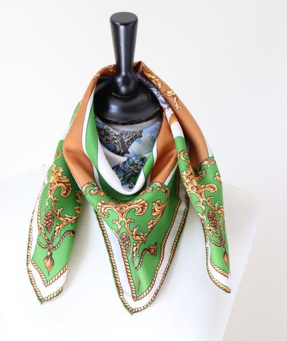 1960s Paris Souvenir Silk Scarf - Concorde / Tour Eif… - Gem
