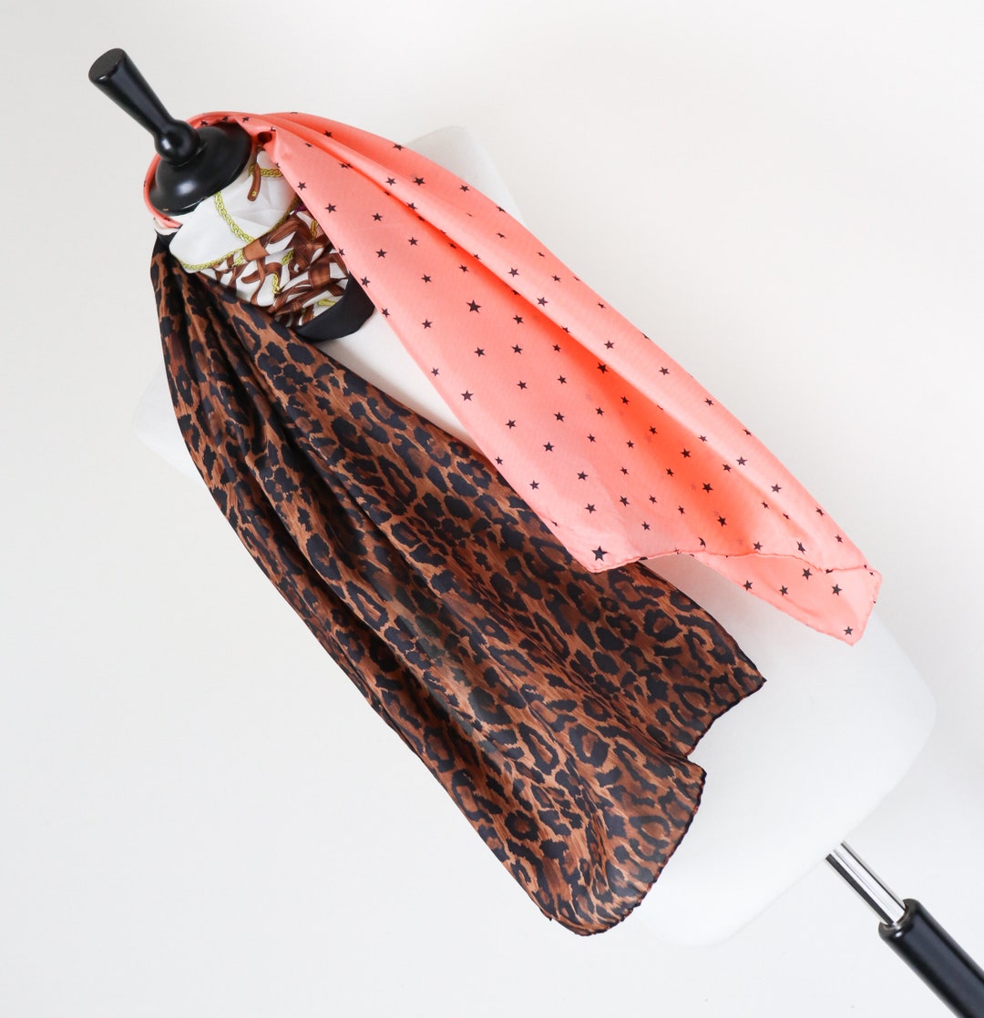 Codello Silk Scarf - Leopard / Equestrian / Spotted Stars - LARGE ...