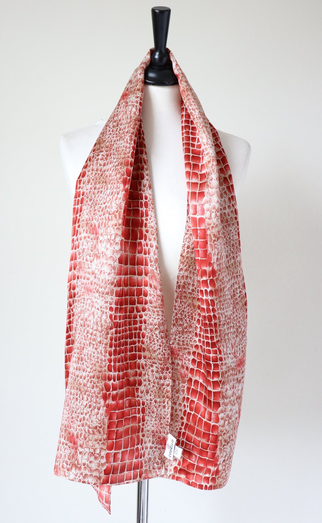 Codello Silk Scarf - Brown Snakeskin Animal Print - LONG - Etsy