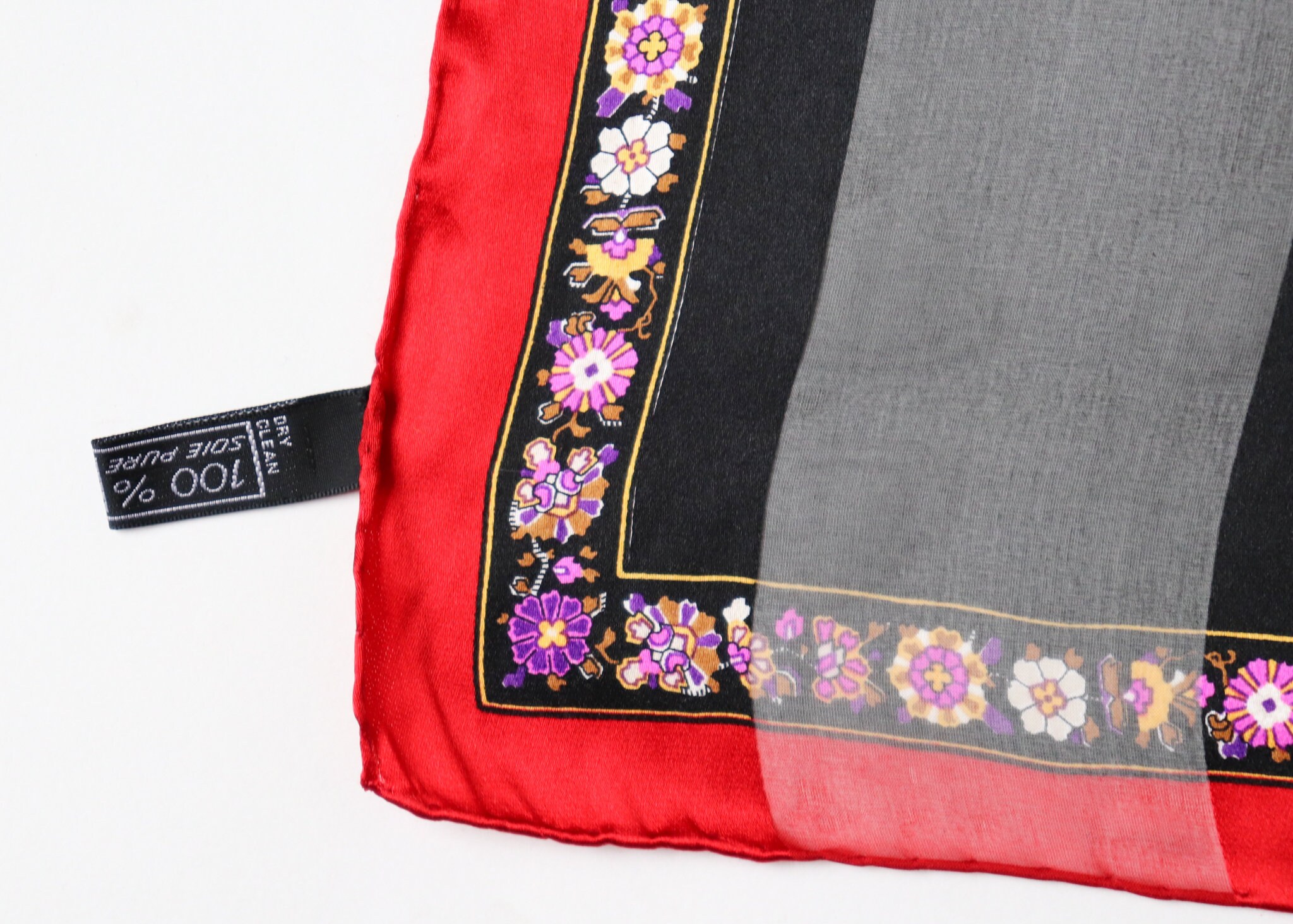 Nazareno Gabrielli Silk Scarf - Paisley - Red / Black / Pink - LARGE - Etsy