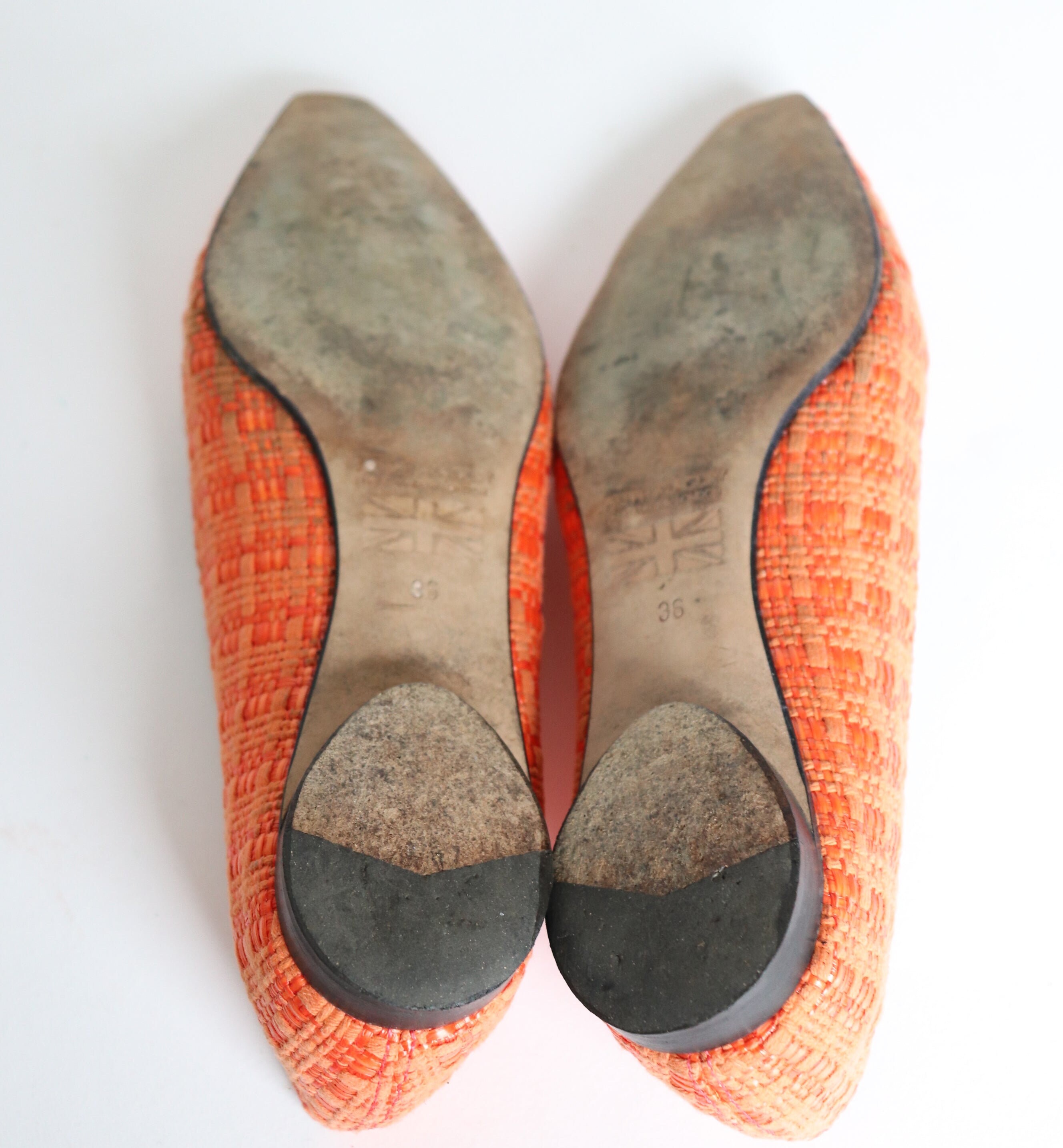 Joseph Azagury Raffia Flat Pumps - Orange - 36 / / UK 3 - Etsy
