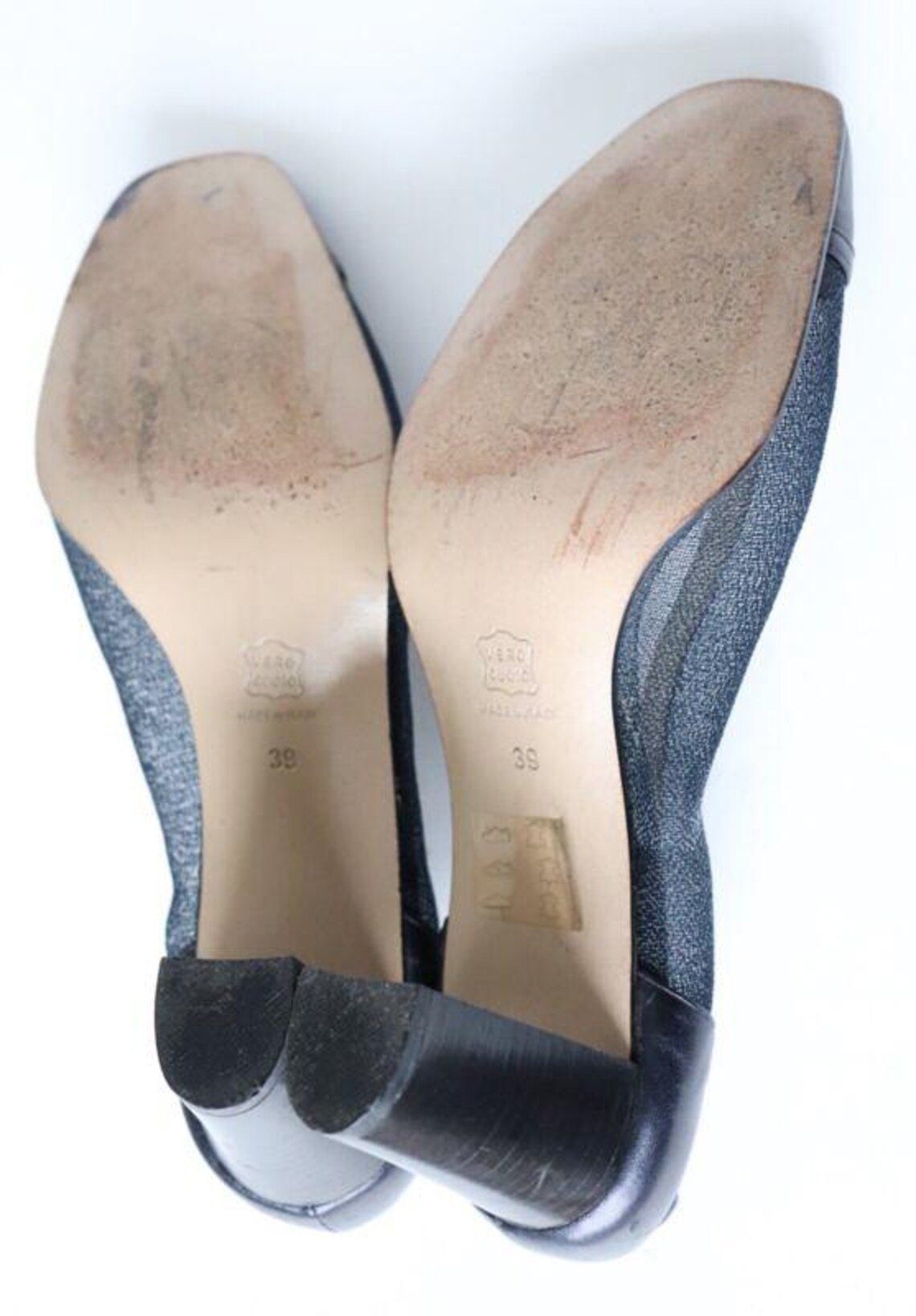 Cap Toe Pumps - Vintage Shoes - Blue Leather / Mesh - SPELTA - UK 6 / ...