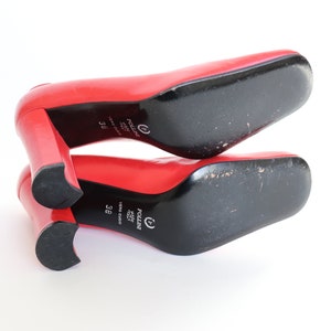 Pollini Vintage Red Shoes - Heel Pumps - Leather - 1990s - 38 / UK 5 - Etsy