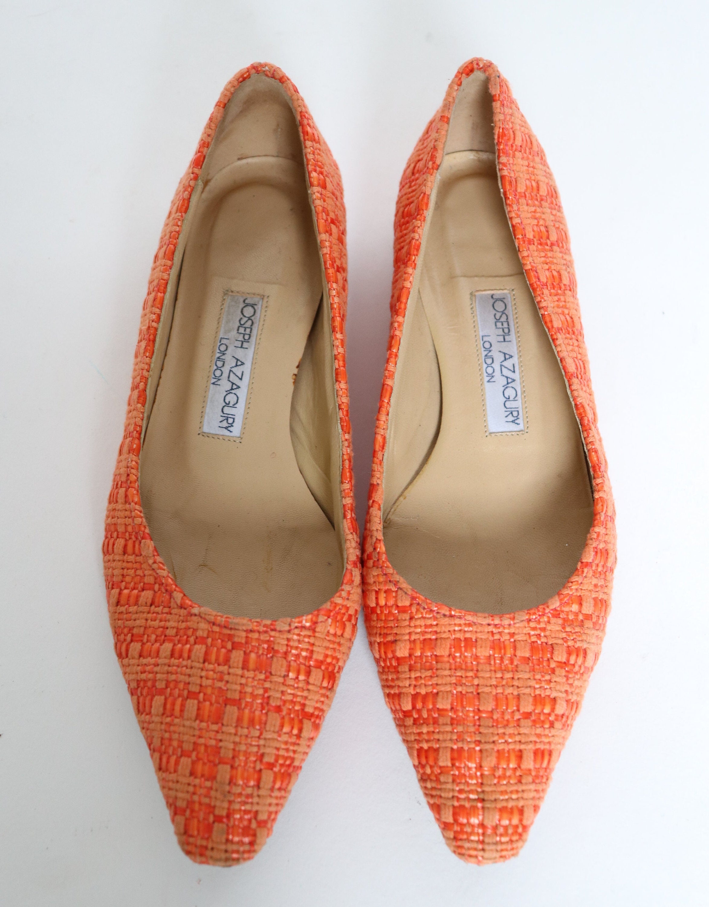 Joseph Azagury Raffia Flat Pumps - Orange - 36 / / UK 3 - Etsy