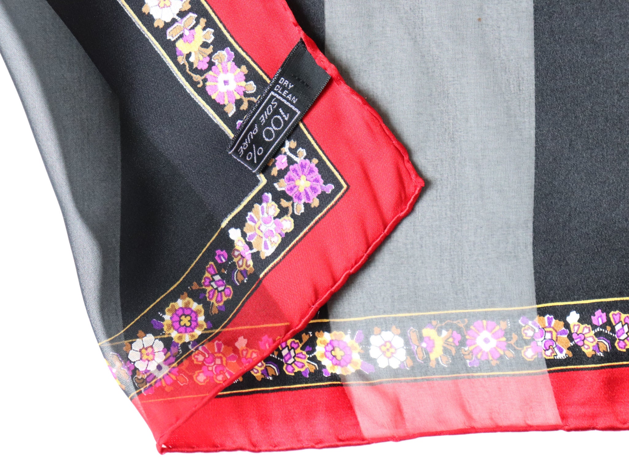 Nazareno Gabrielli Silk Scarf - Paisley - Red / Black / Pink - LARGE - Etsy