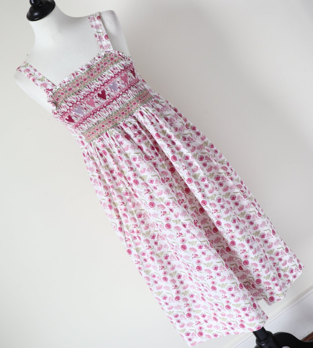 Rachel Riley Smocked Floral Dress - Strappy Empire Waist - Fit XS / S ...