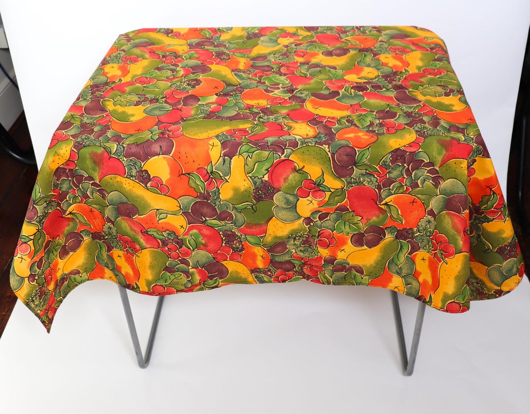 ULSTER WEAVERS 1980s Vintage Tablecloth - Fruits Pattern - Approx 130 ...
