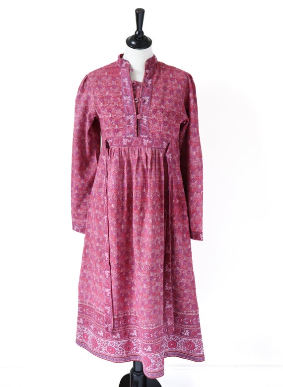 Ritu Kumar Vintage Block Print Cotton Dress - Empire … - Gem