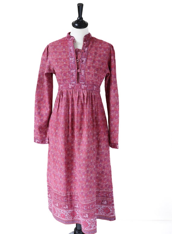 Ritu Kumar Vintage Block Print Cotton Dress - Empire … - Gem