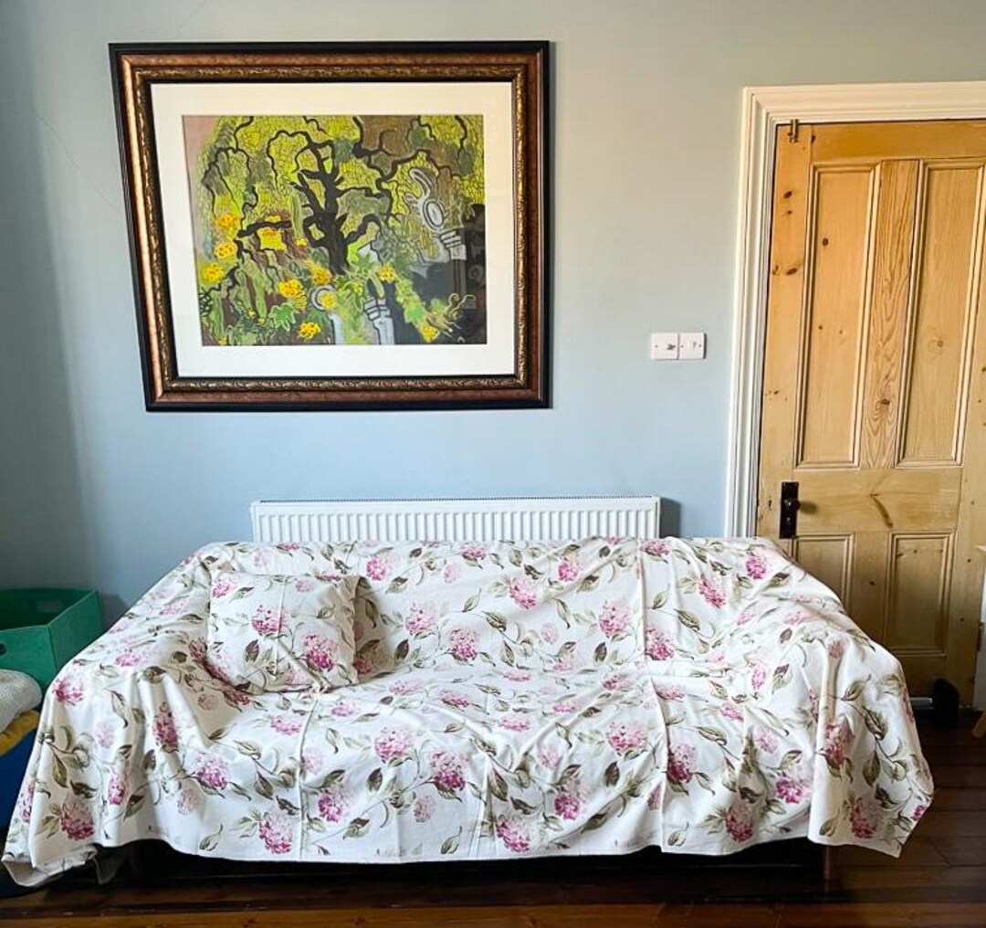 Laura Ashley Hydrangea Pink Fabric - Cotton Linen Slub - Upholstery - 3 ...