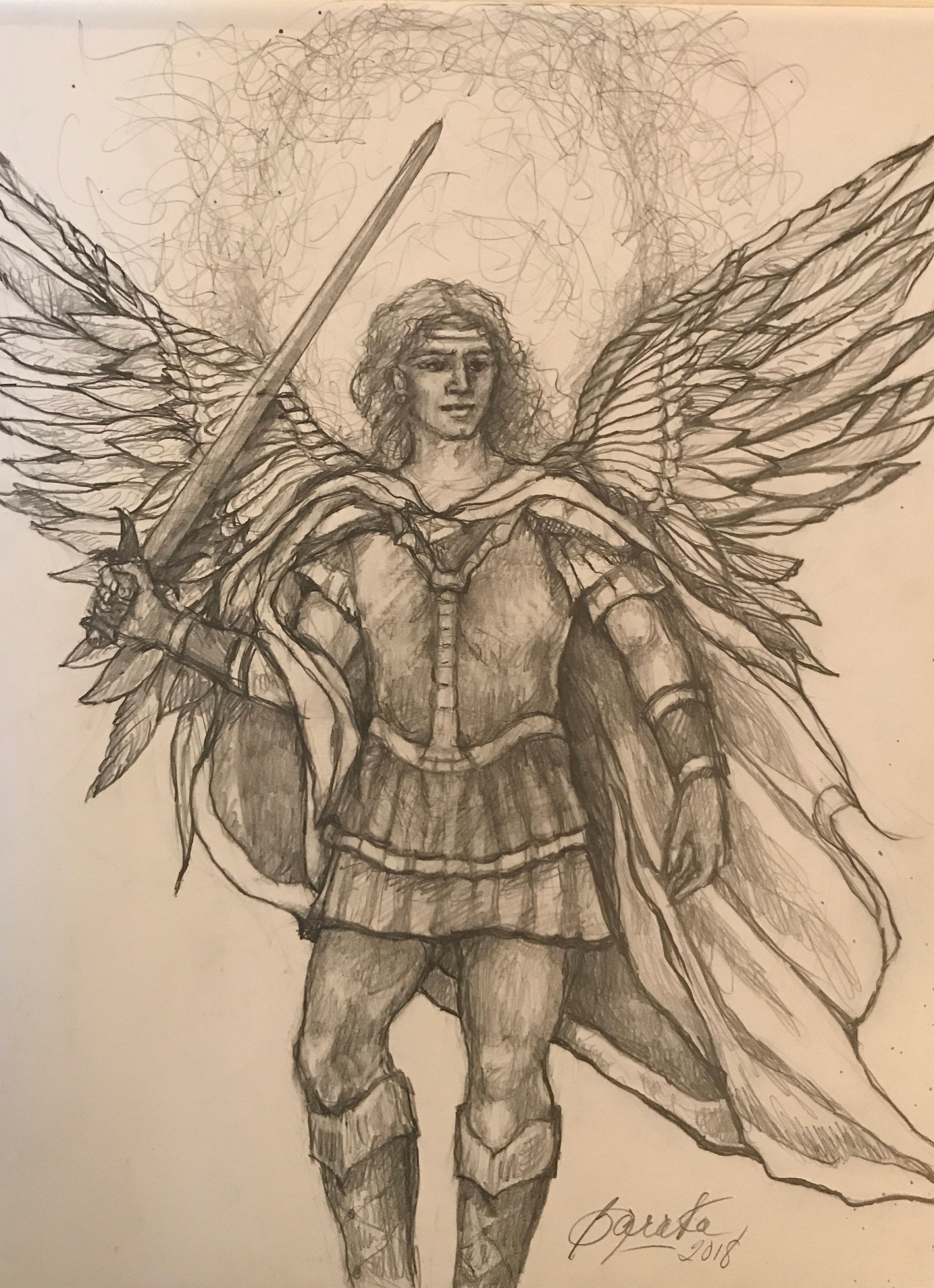 St Michael Pencil Drawing