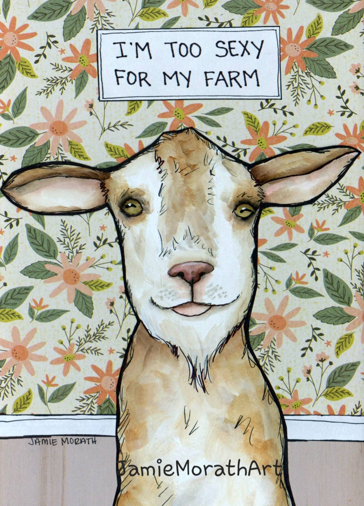 Too Sexy Goat Wall Art Print