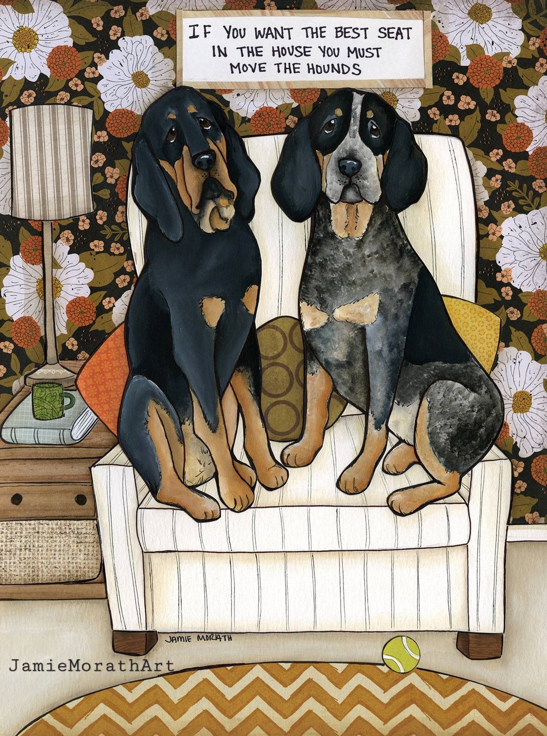 Move the Hounds, Coonhound Dog Wall Art Print Gifts - Etsy