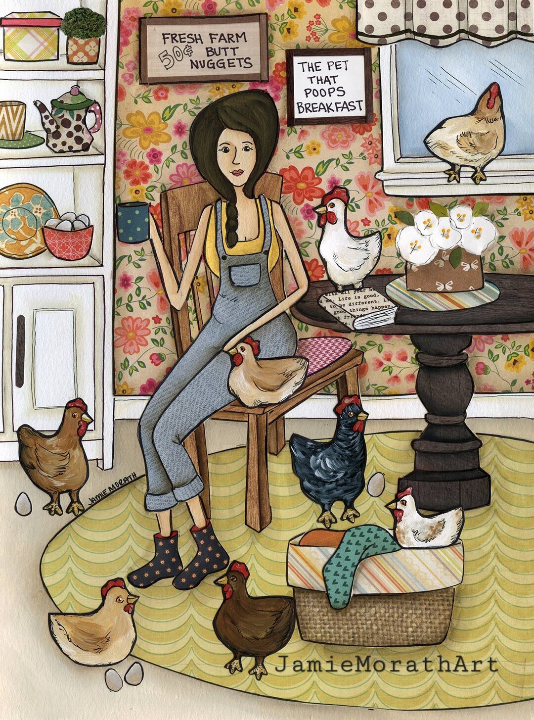 Fresh Farm, Chicken Kitchen Wall Art Prints - Etsy