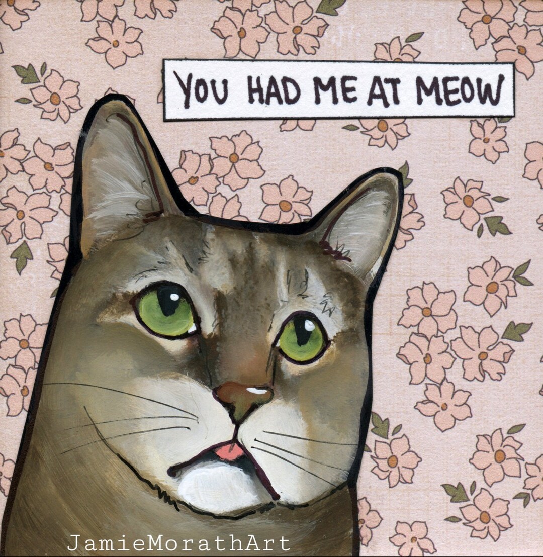 Meow Cat Wall Art Print - Etsy