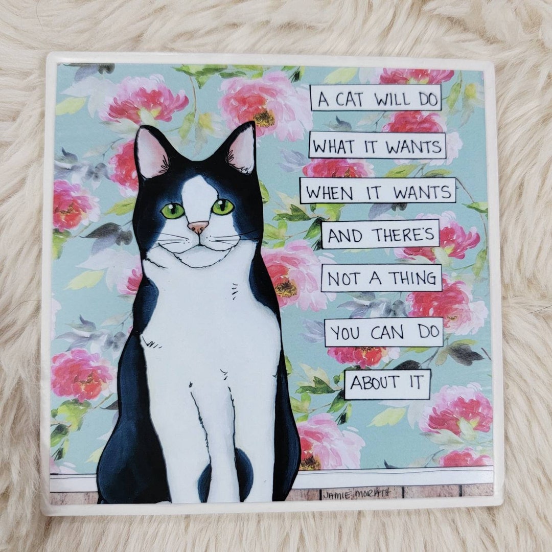 Will Do Cat Decorative Tile - Etsy