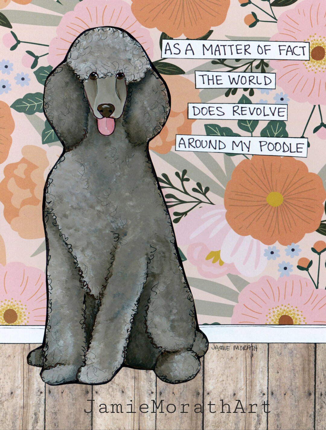 Around My Poodle Dog Wall Art Print - Etsy