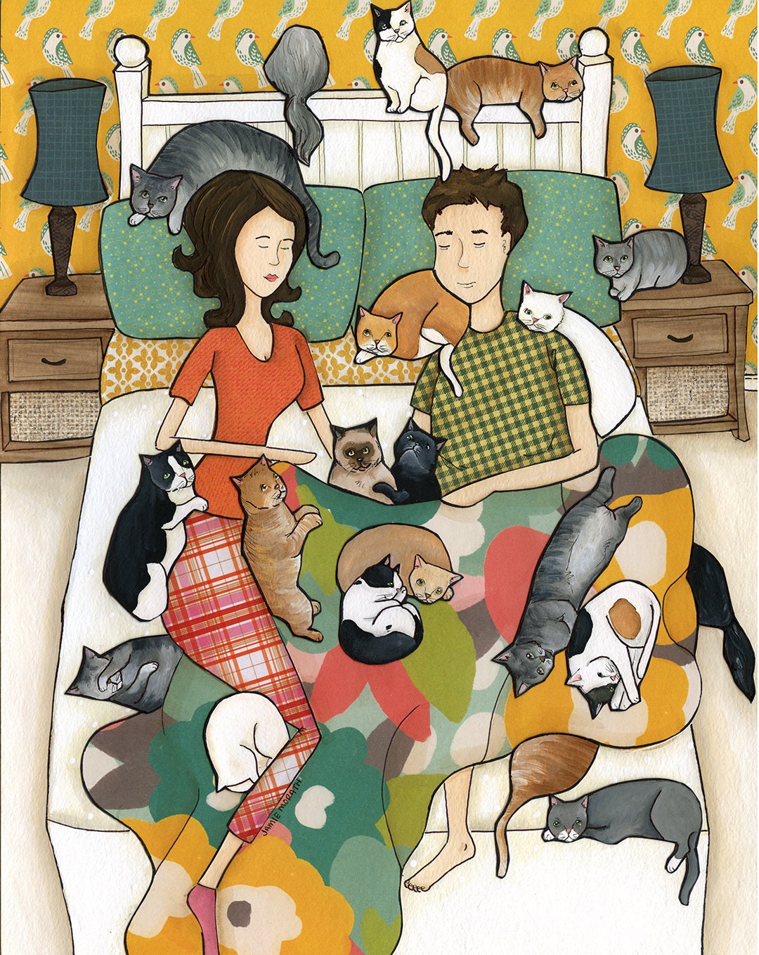 The Cat Nap, Cat Wall Art Print - Etsy