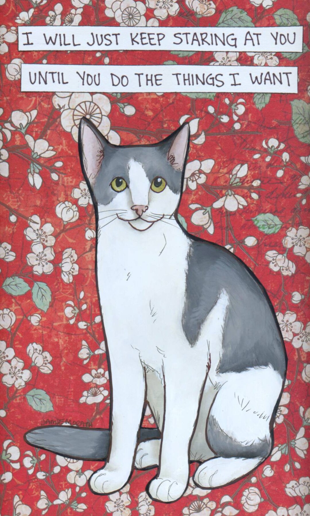 Just Keep Staring Cat Wall Art Print - Etsy