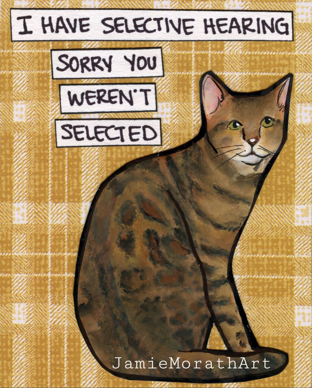 Selective Hearing Cat Wall Art Print - Etsy