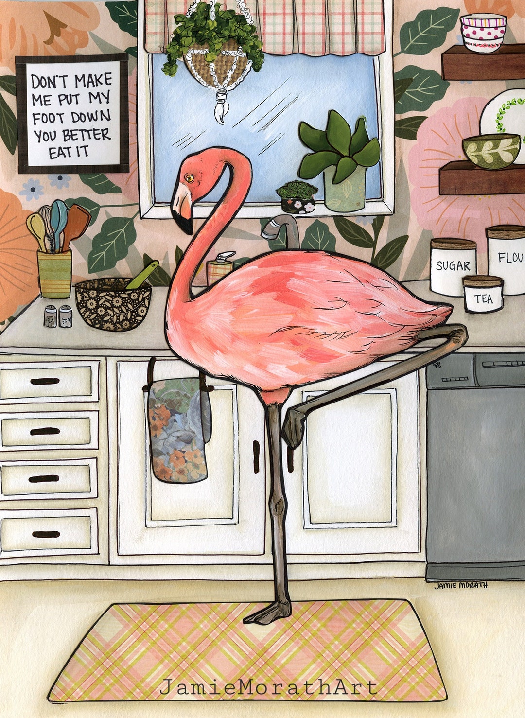 Don't Make Me, Flamingo Wall Art Print - Etsy